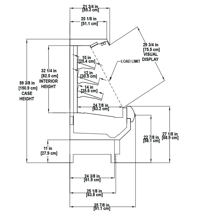 ON3.5UM-NRG Three-Deck Narrow Display Cases – Hillphoenix