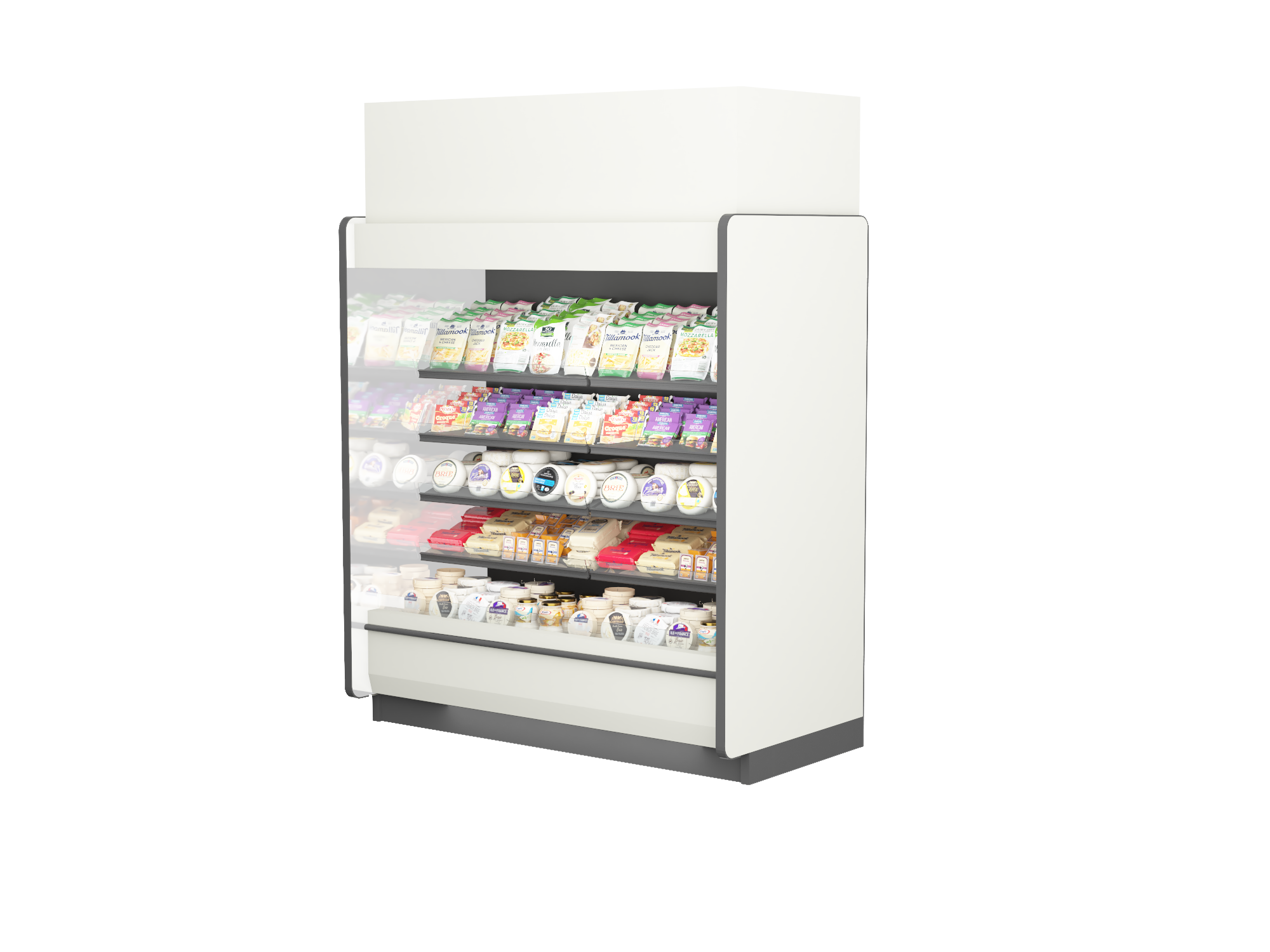 ON5DMA-NRG Narrow Five Shelf Multi-Deck Self-Contained Merchandiser ...